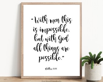 Matthew 19 26 | Etsy