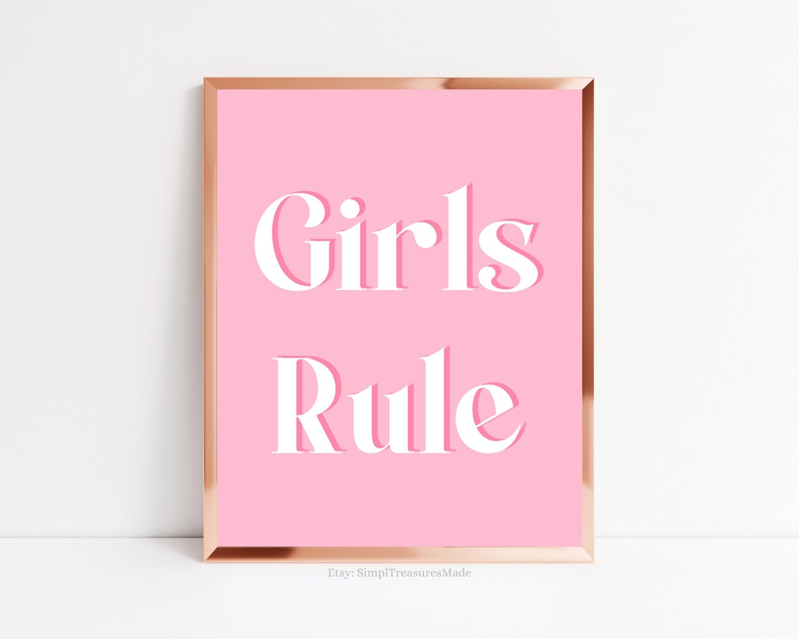 Girls Rule Girl Power Print Girl Quotes Feminist Poster - Etsy