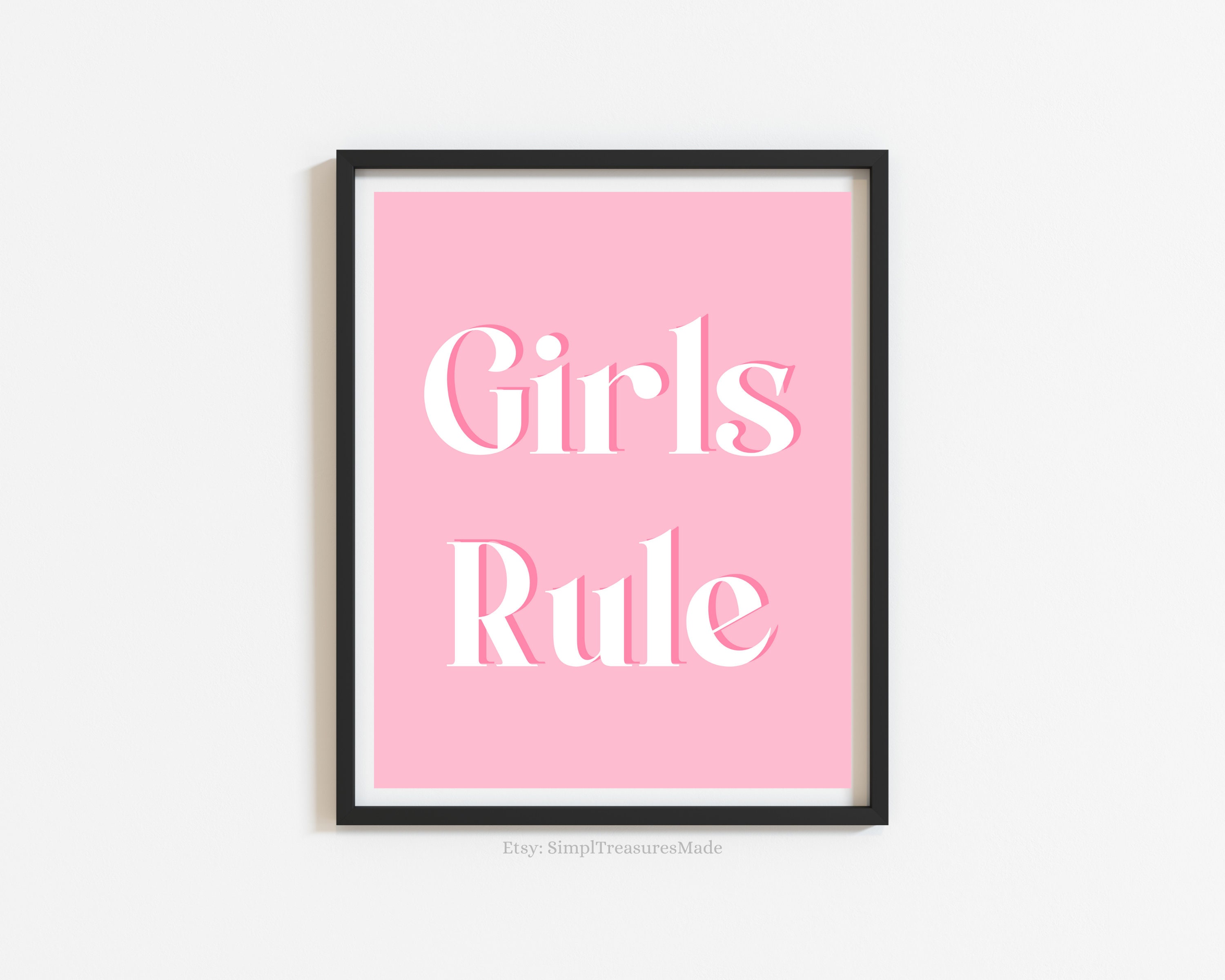 Wall Décor Wall Art Girls Rule Girl Quotes Feminist | Etsy