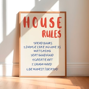 House Rules, Trendy Retro Poster, DIGITAL DOWNLOAD, Wall Print, Gift ...