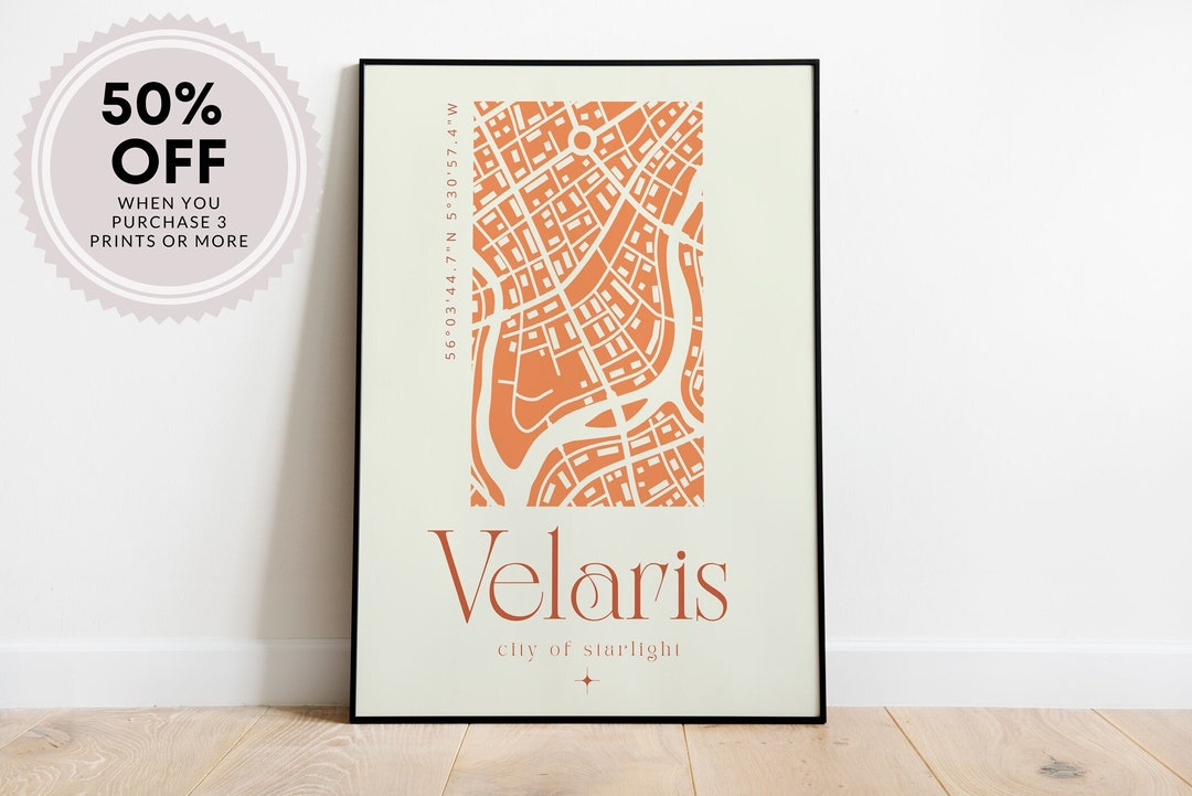Velaris City Map Acotar Digital Download Sarah J Maas - Etsy