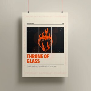 Throne of Glass Print, Fireheart, Tog, Sarah J Maas Inspired, Art Print ...