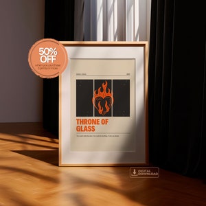 Throne of Glass Print, Fireheart, Tog, Sarah J Maas Inspired, Art Print ...