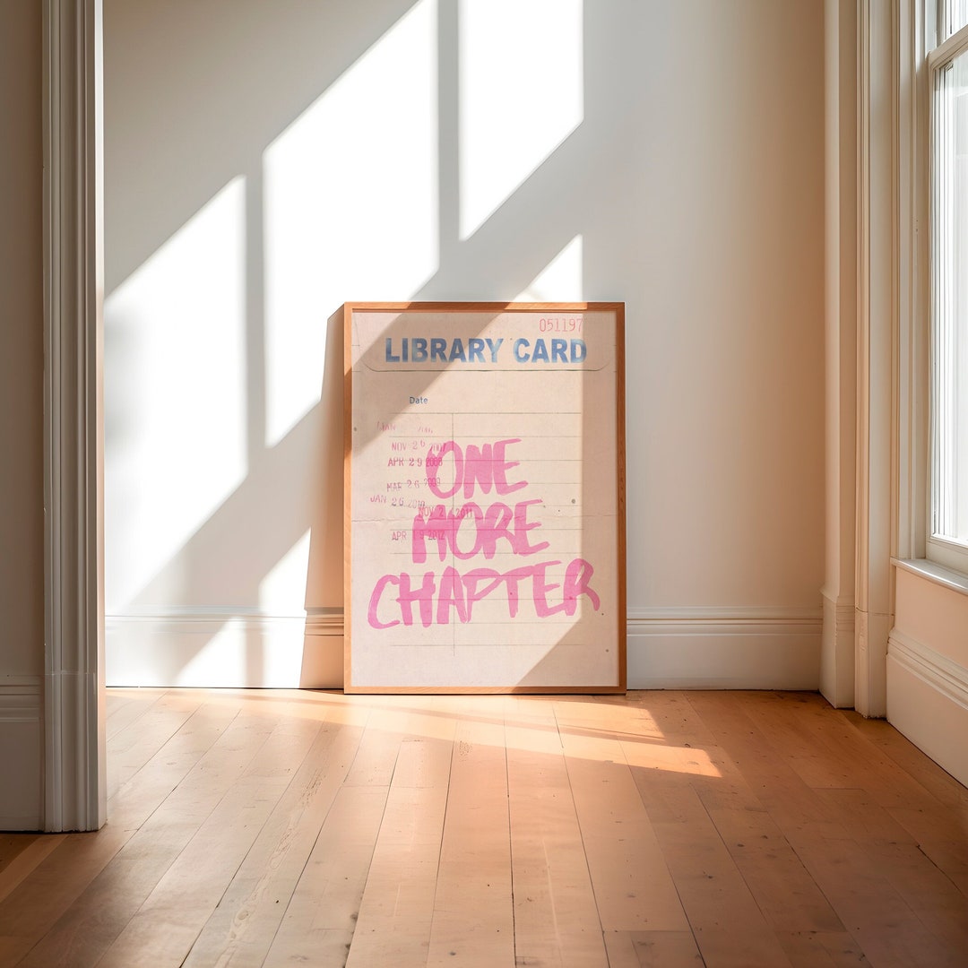 One More Chapter, DIGITAL DOWNLOAD , Wall Print, Bookish Poster, Gift ...