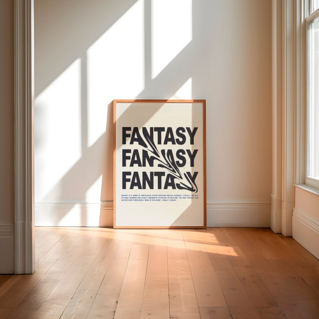 Fantasy Poster, Digital Download, Wall Print, Trendy Retro Art, 70s Art ...