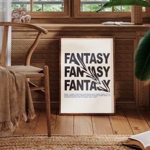 Fantasy Poster, Digital Download, Wall Print, Trendy Retro Art, 70s Art ...