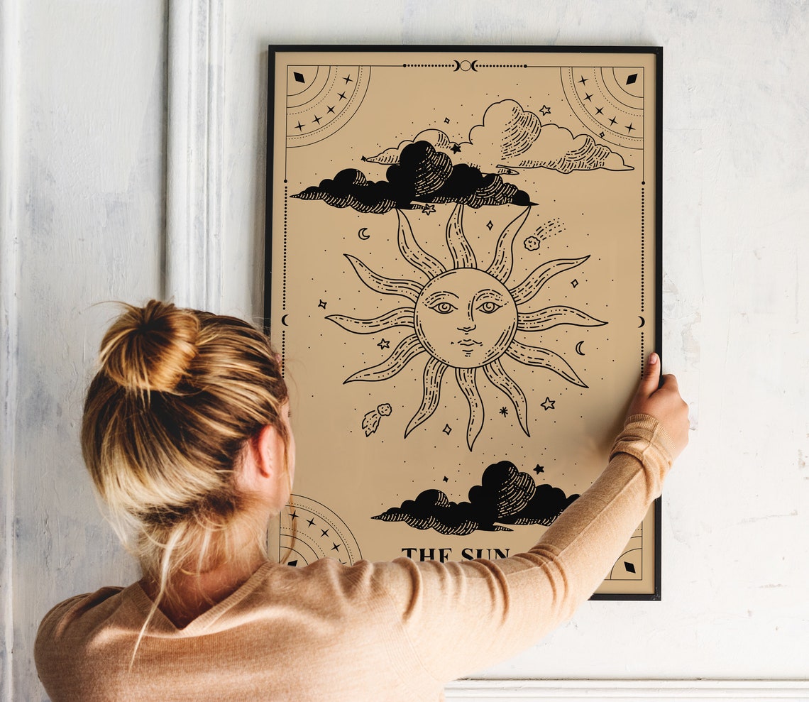 Set of 2 Sun and Moon Posters Digital Download - Etsy