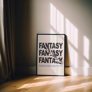 Fantasy Poster, Digital Download, Wall Print, Trendy Retro Art, 70s Art ...