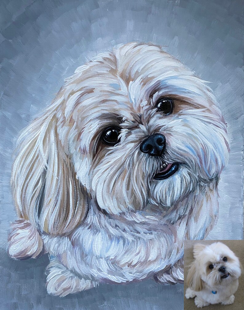 Custom pet portrait painting Pet painting Hand painted from | Etsy