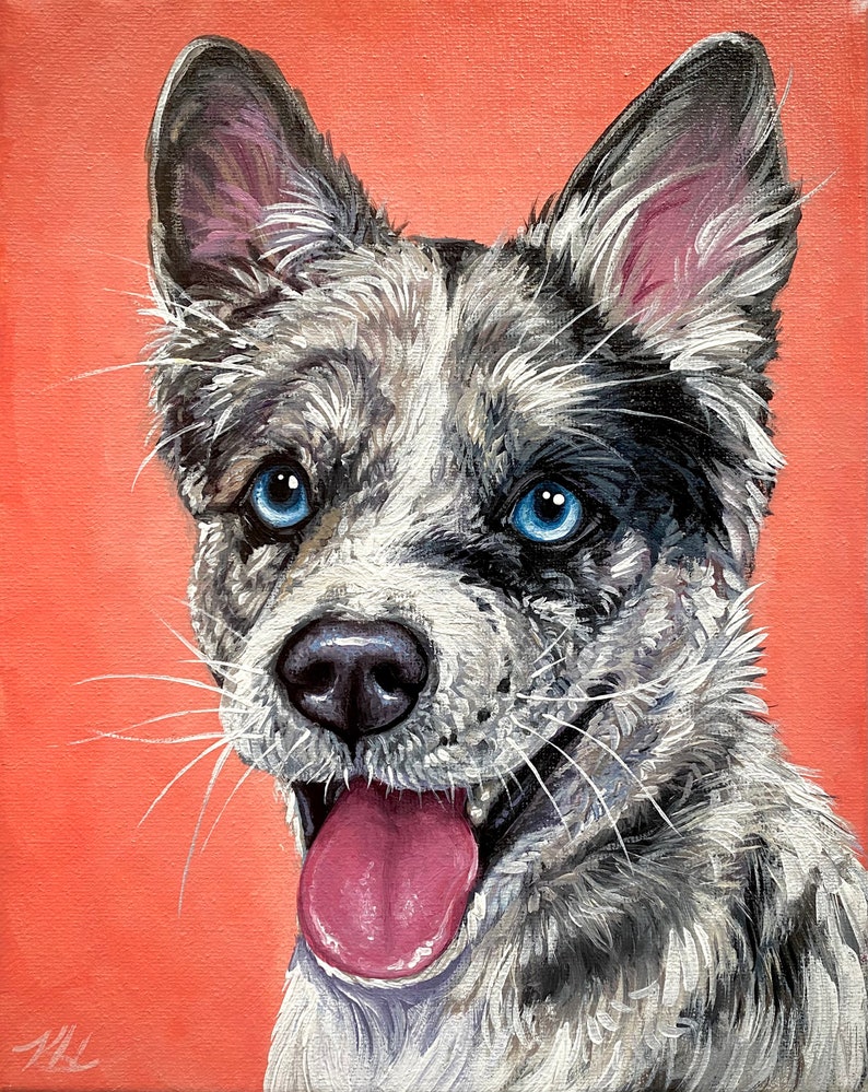 Custom Two Dog Portrait Multi Pet Painting Hand Painted From | Etsy