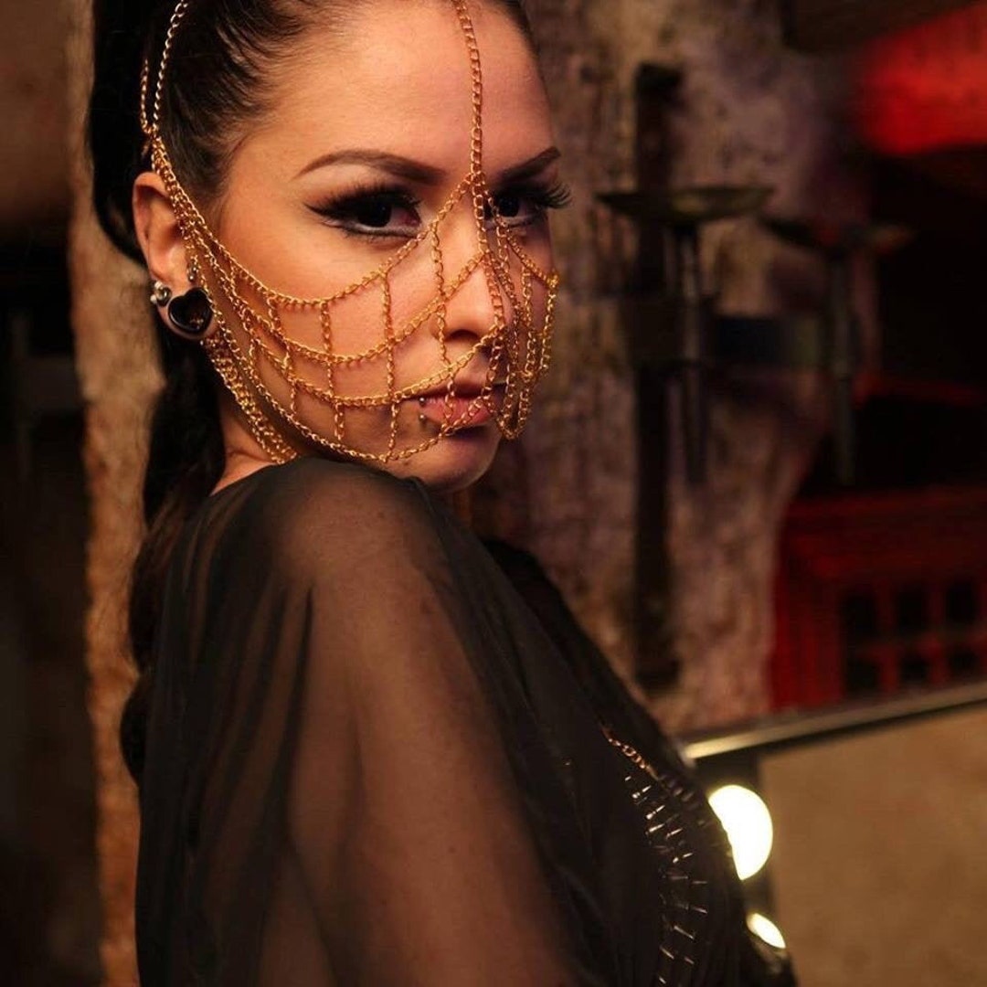 Oriental Burlesque Sexy Jewelry Chains Mask - Etsy