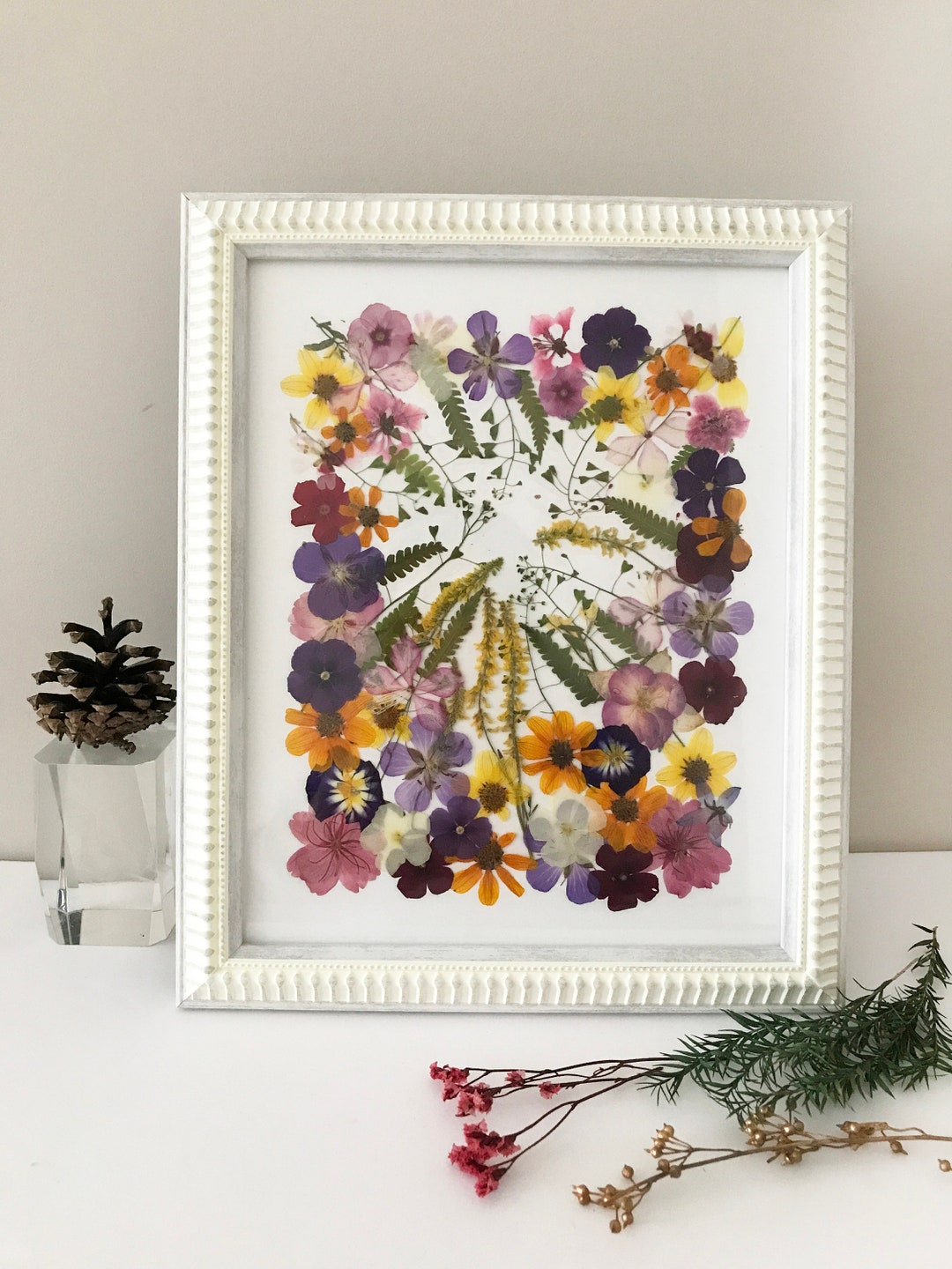 Real Flower Frame - Botanical Artwork Frame – NOT A PRINT - Botanical ...