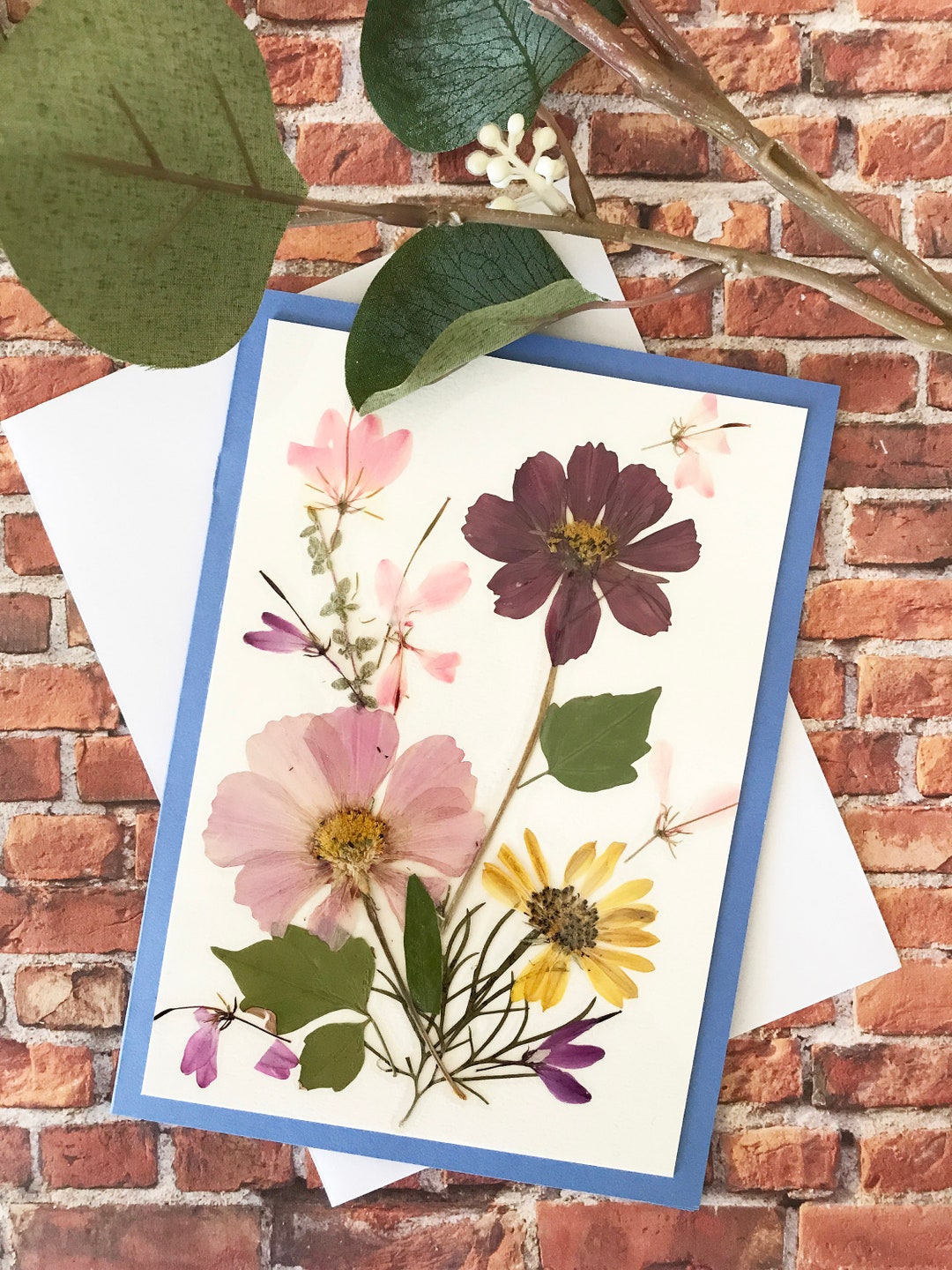 Real Pressed Flower Cards - Laminated Flower Cards - NOT PRINT - Folded ...