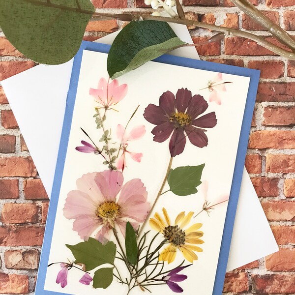 Pressed Flower Cards - Etsy UK