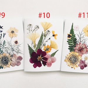 Pressed Flower PRINT Cards - Customizable Greeting Card - Folded ...