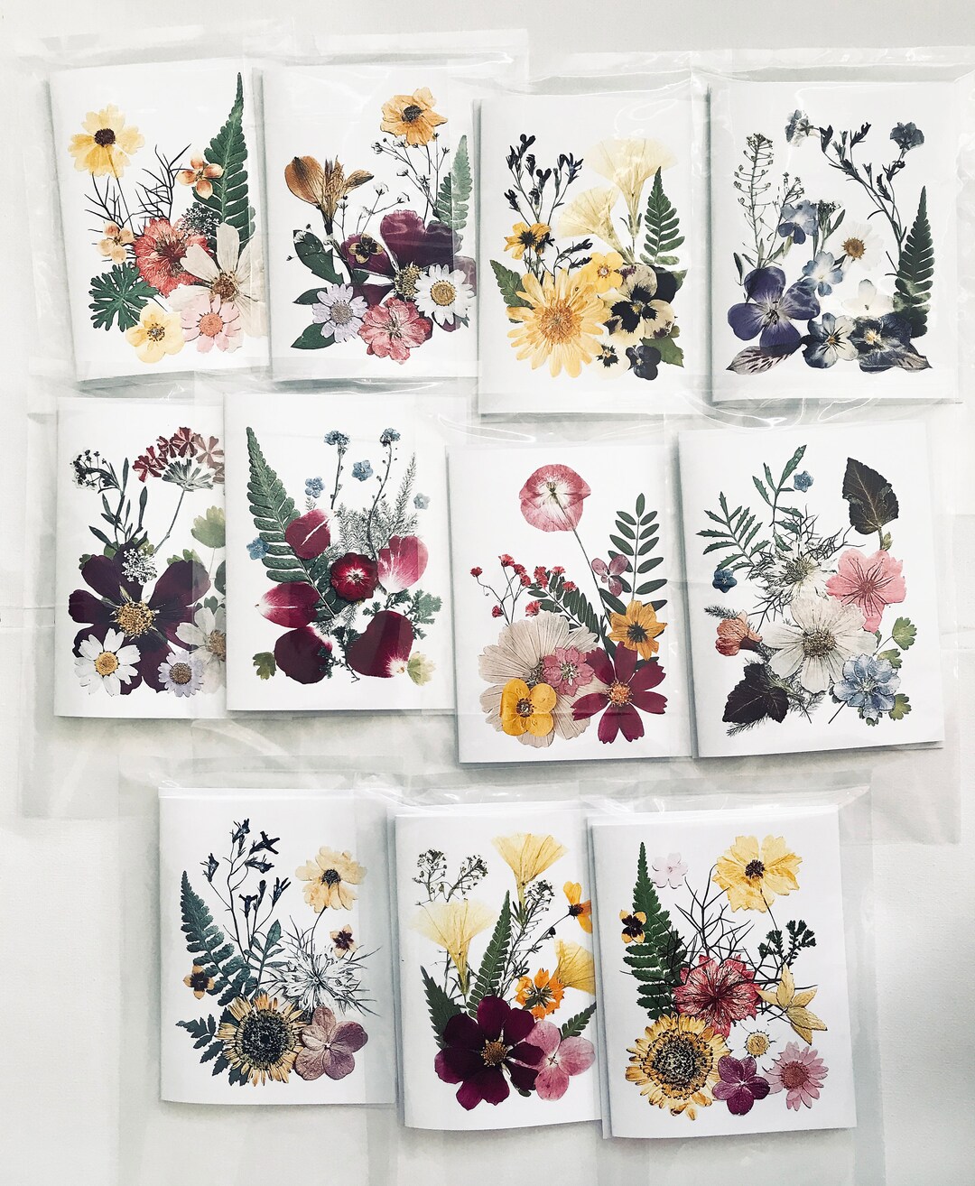 Pressed Flower PRINT Cards - Customizable Greeting Card - Folded ...