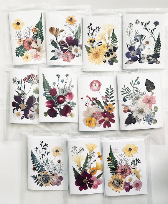 Pressed Flower PRINT Cards Customizable Greeting Card | Etsy
