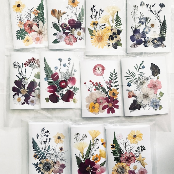Pressed Flower Cards - Etsy