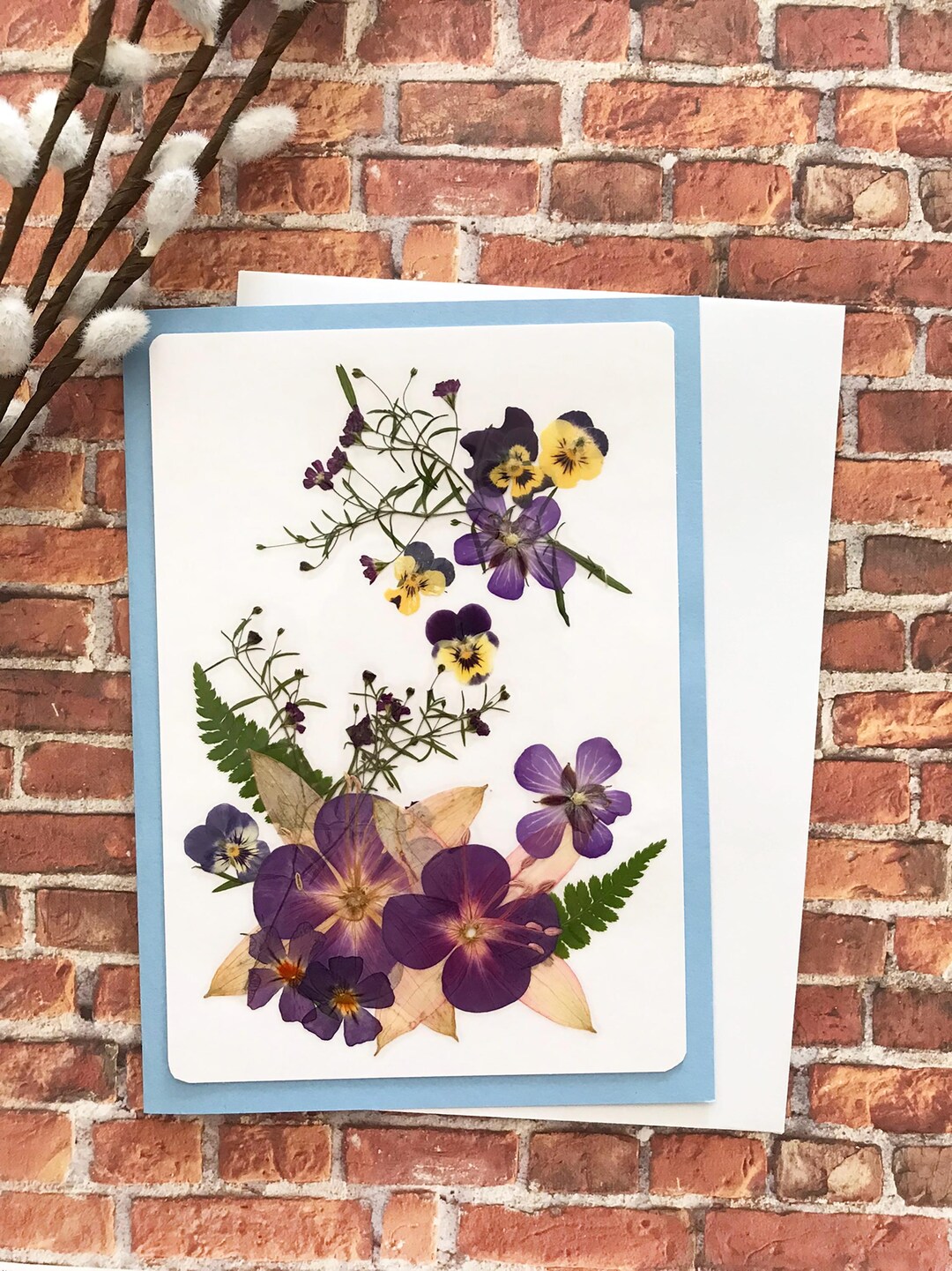 Real Pressed Flower Cards - Laminated Flower Cards - NOT PRINT - Folded ...