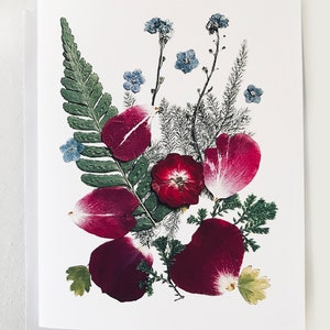 Pressed Flower PRINT Cards - Customizable Greeting Card - Folded ...