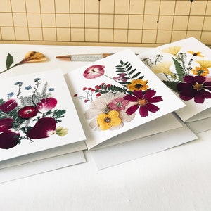 Pressed Flower PRINT Cards - Customizable Greeting Card - Folded ...