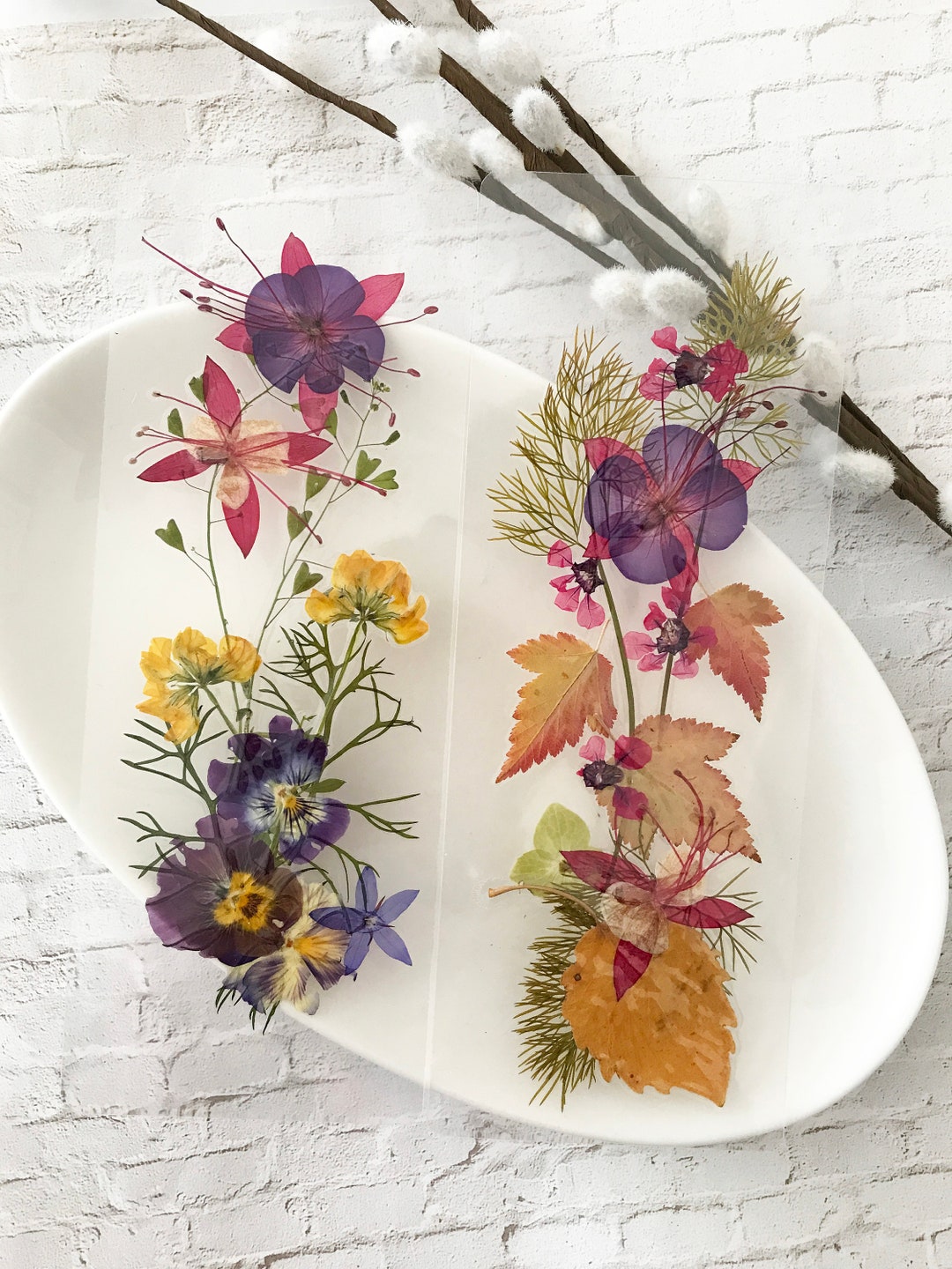 Pressed Flowers Bookmarks Clear Laminated Bookmarks Unique - Etsy