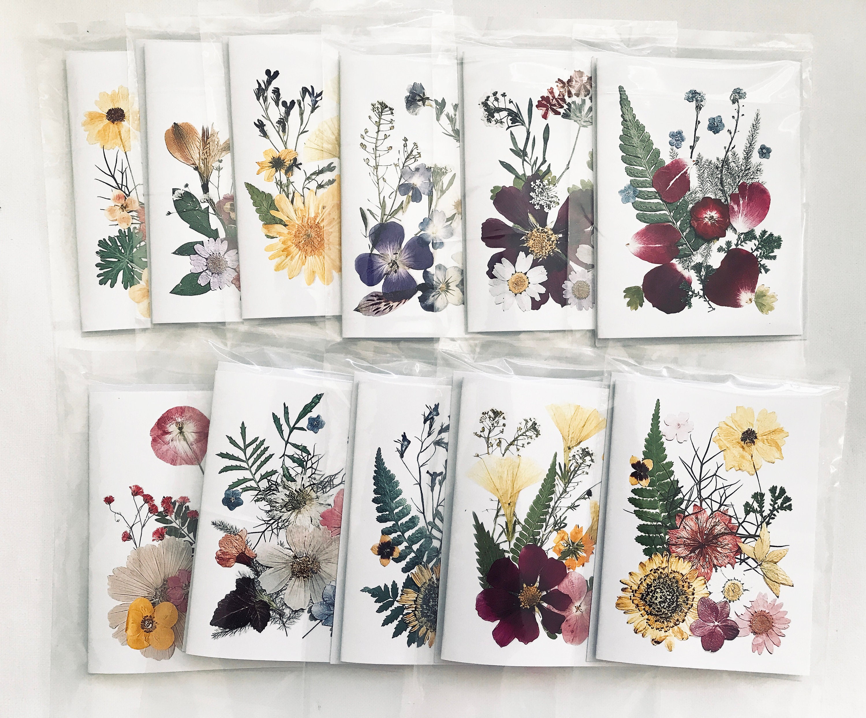 Pressed Flower PRINT Cards - Customizable Greeting Card - Folded ...