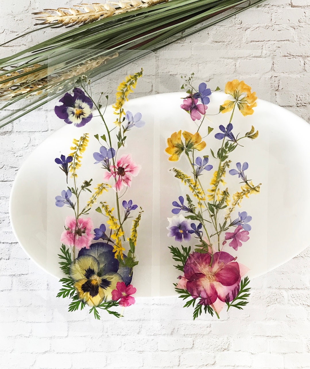 Pressed Flower Bookmarks Clear Laminated Bookmarks Unique Great Gifts ...