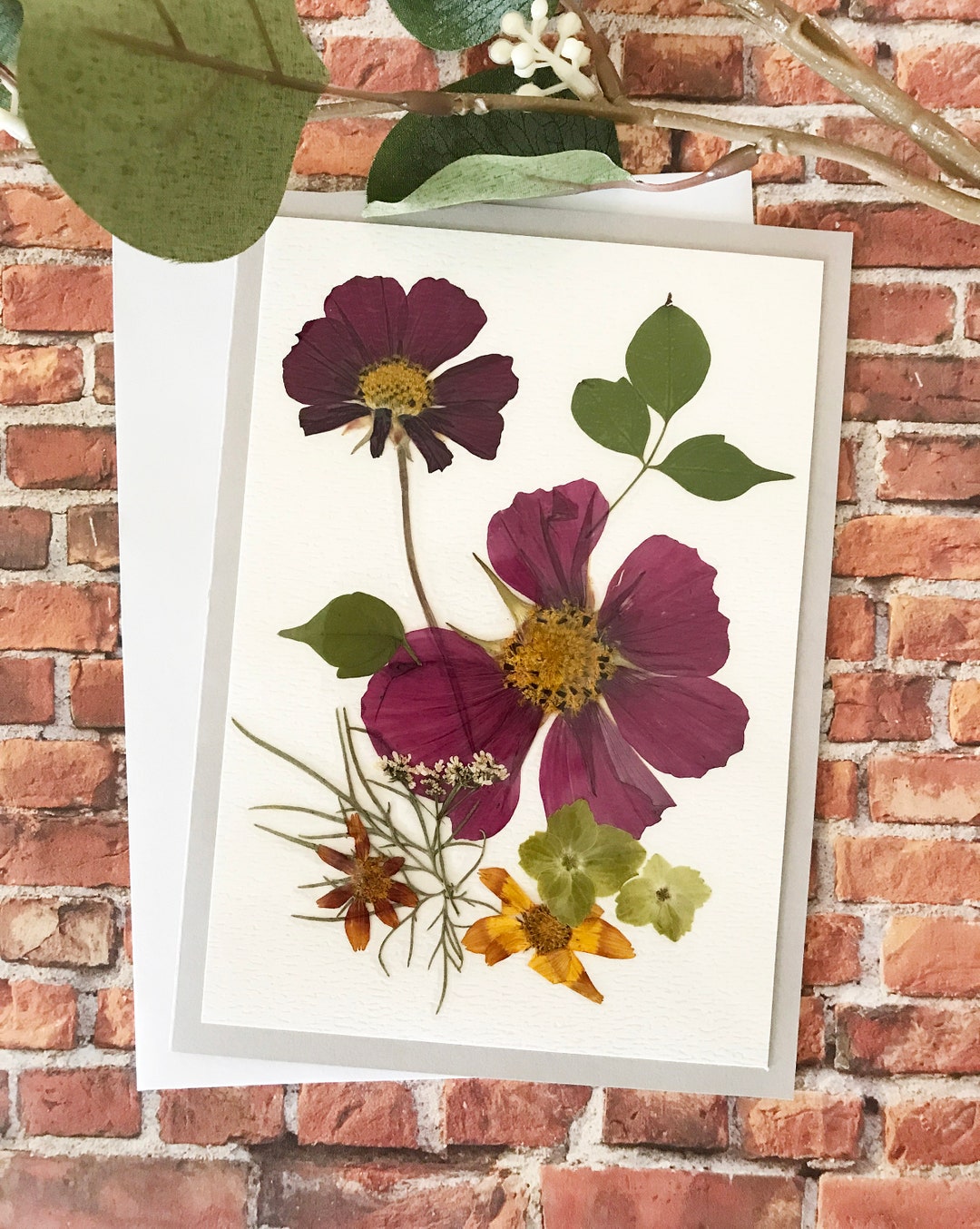 Real Pressed Flower Cards Laminated Flower Cards NOT PRINT Folded ...