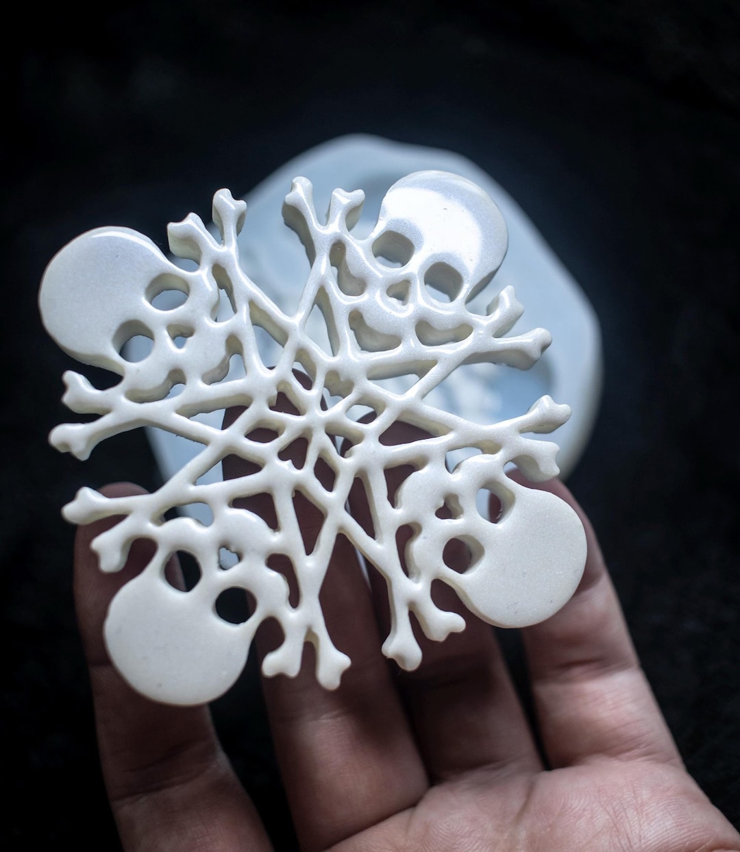 Gothic Snowflake Silicone Mold: Skull Christmas Tree Decoration - Etsy