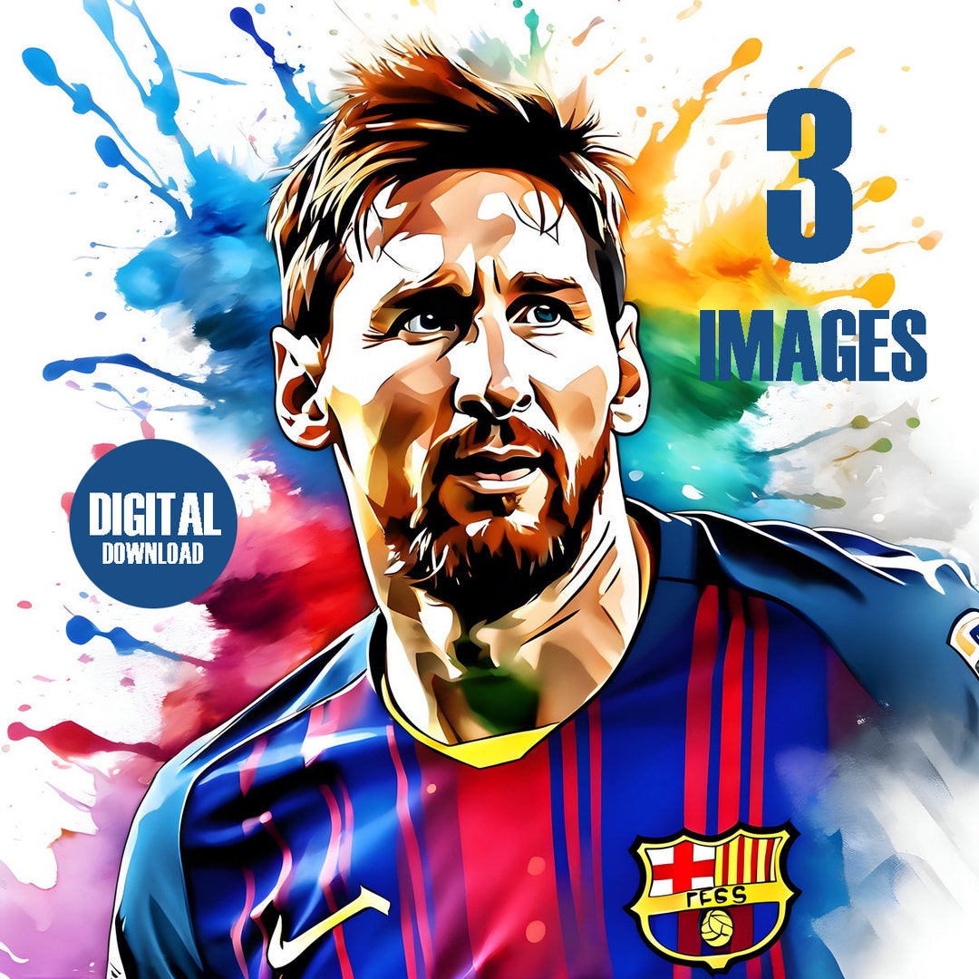 Lionel Messi. Set of 3 Images, Watercolor Paint Splash, Messi Art ...