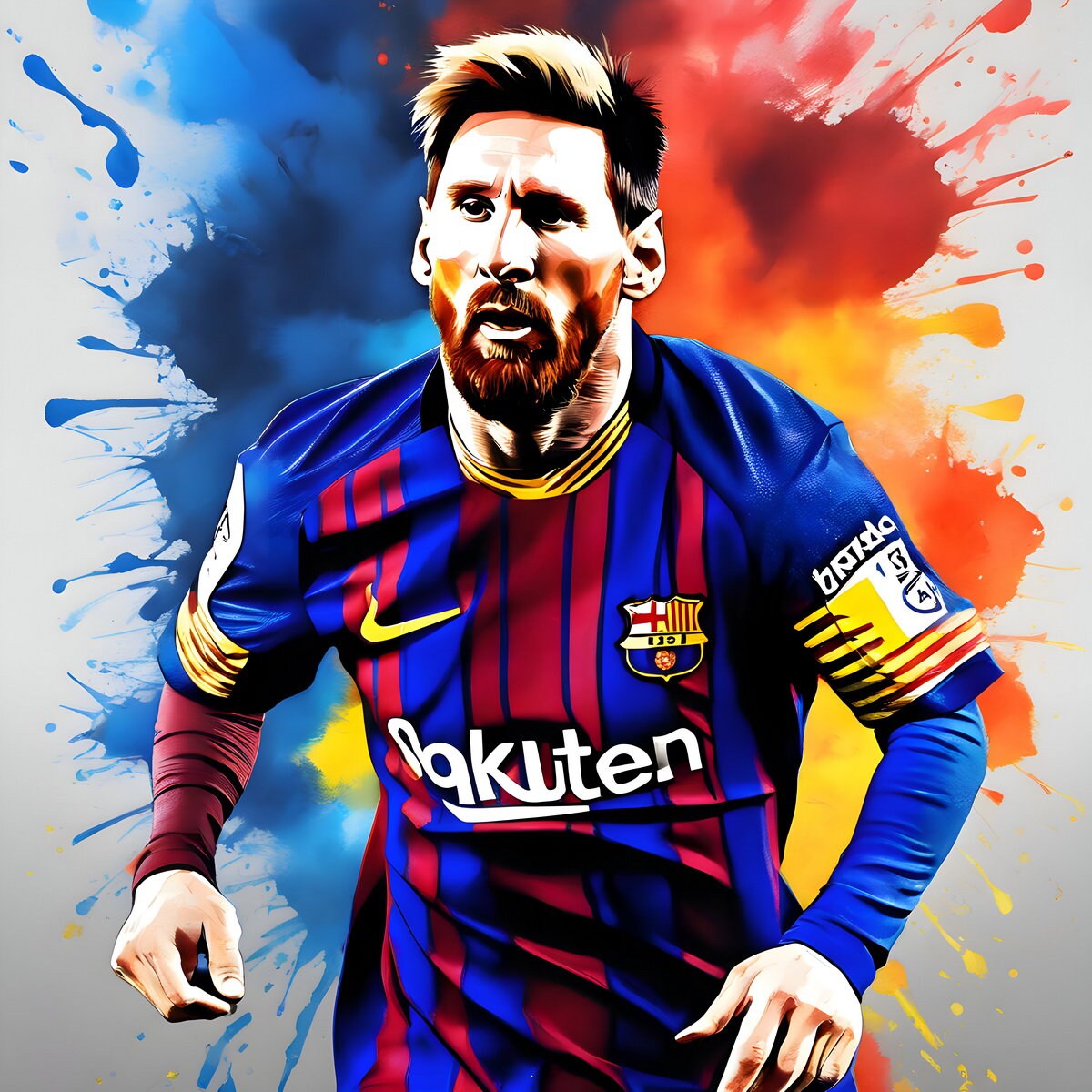 Lionel Messi. Set of 3 Images, Watercolor Paint Splash, Messi Art ...