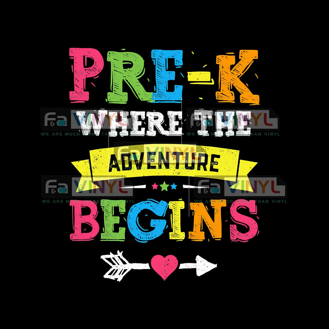 Pre-k ADVENTURE BEGINS DTF (direct to Film) - Etsy