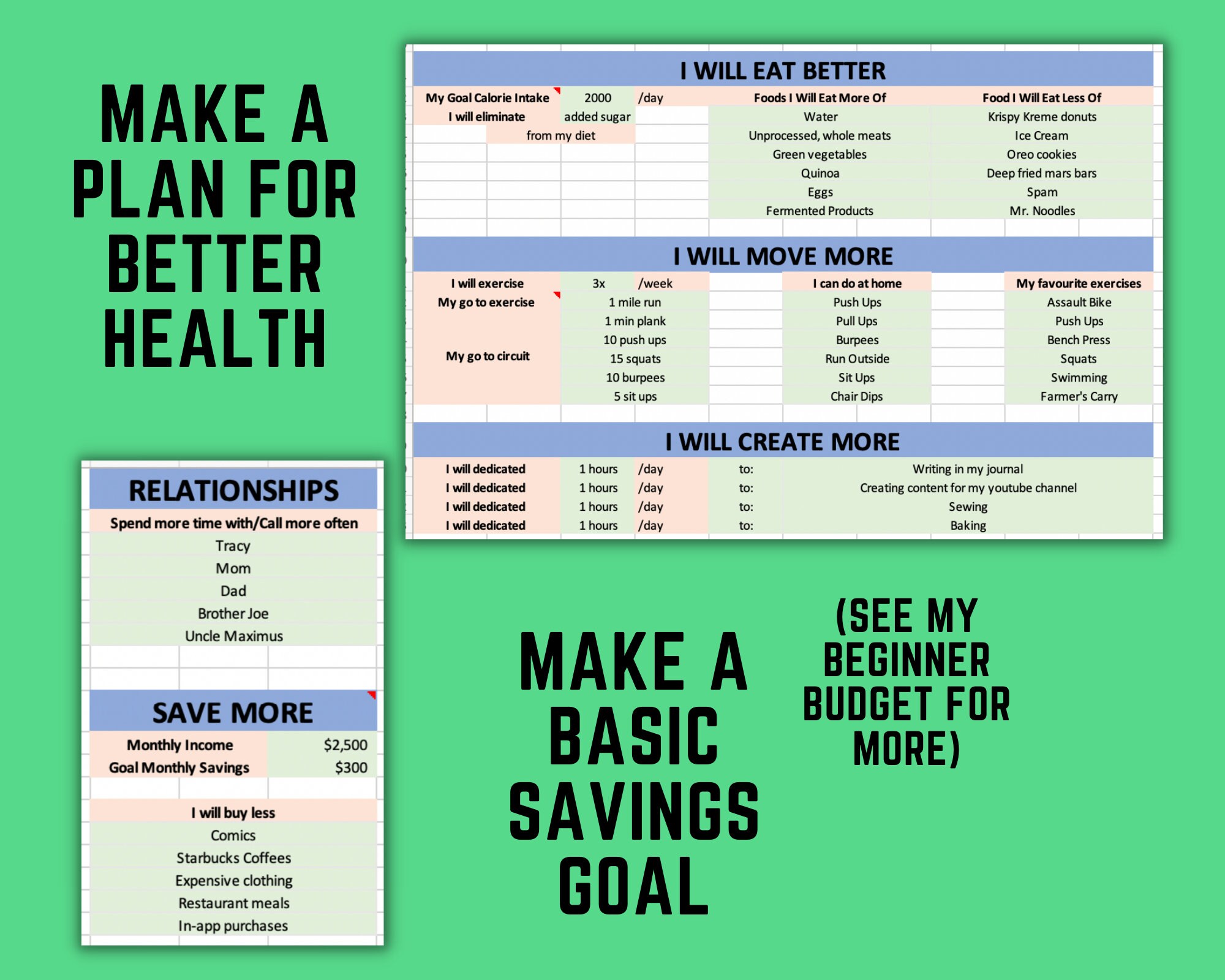 Self-improvement Planner | Goal Setting & Habit Stacking Tracker ...