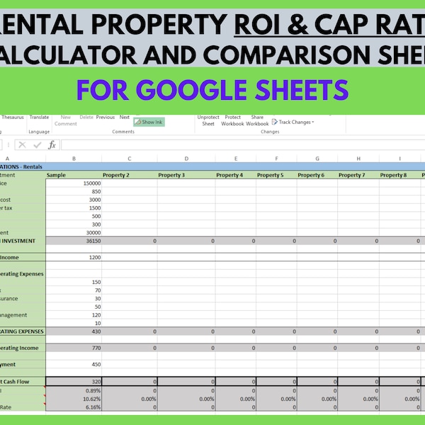 Rental Property Spreadsheet Template - Etsy