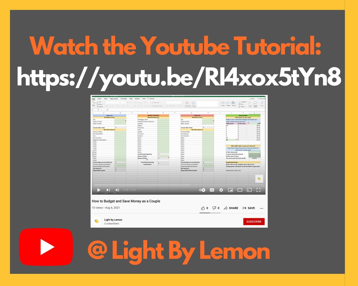 Personal Finance Bundle for COUPLES on Excel Couples Budget - Etsy