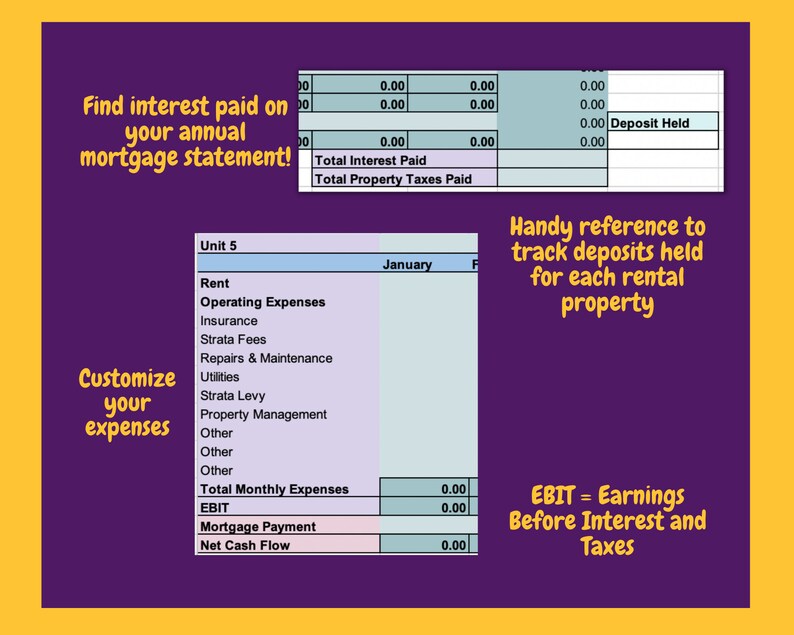 Rental Property Income Statement & Expense Tracker 10 Single Family ...