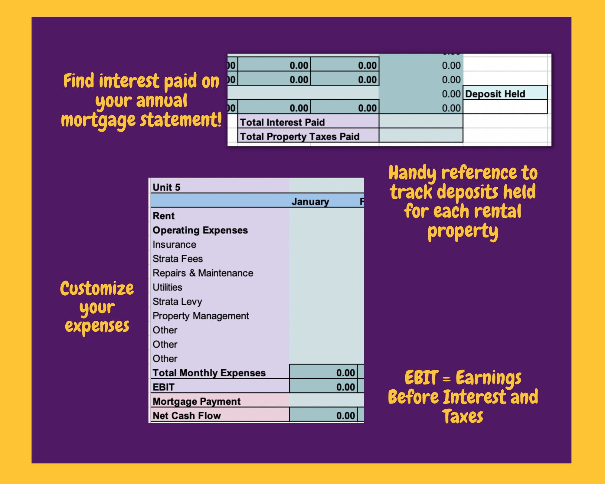 Rental Property Income Statement & Expense Tracker 10 Single Family ...