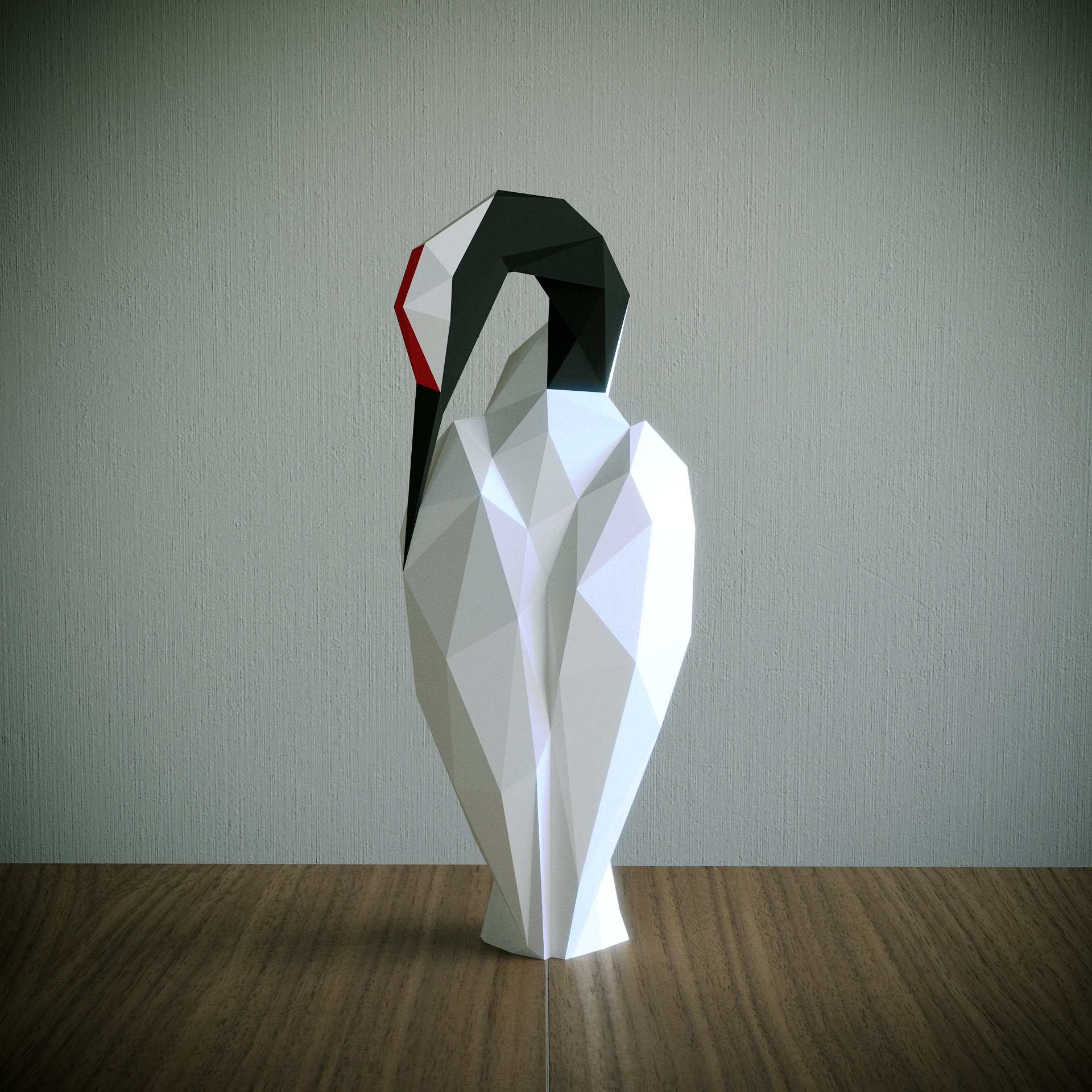Red-crowned Crane Papercraft Template Abstract Low Poly 3D - Etsy Australia