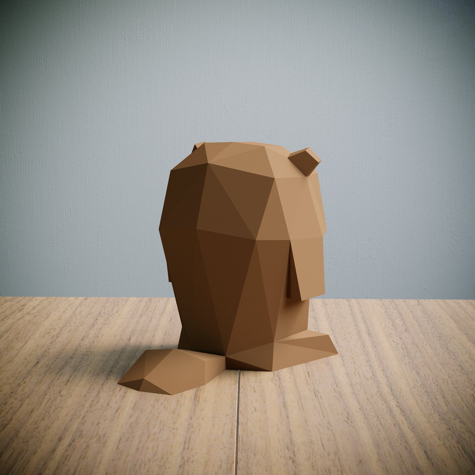 Groundhog Papercraft Template Abstract Low Poly 3D Origami - Etsy