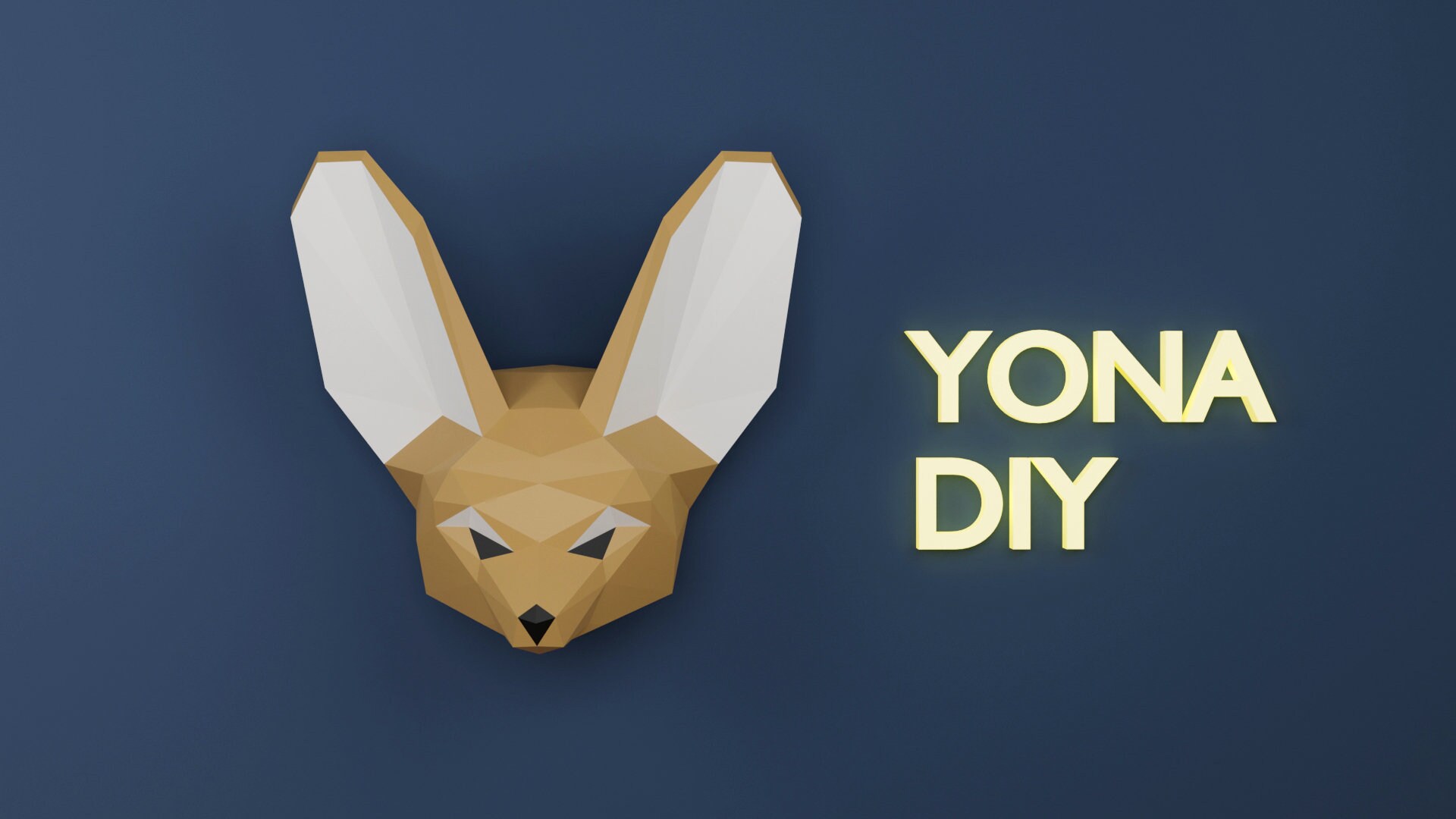 Fennec Fox Papercraft Template Abstract Low Poly 3D Origami - Etsy