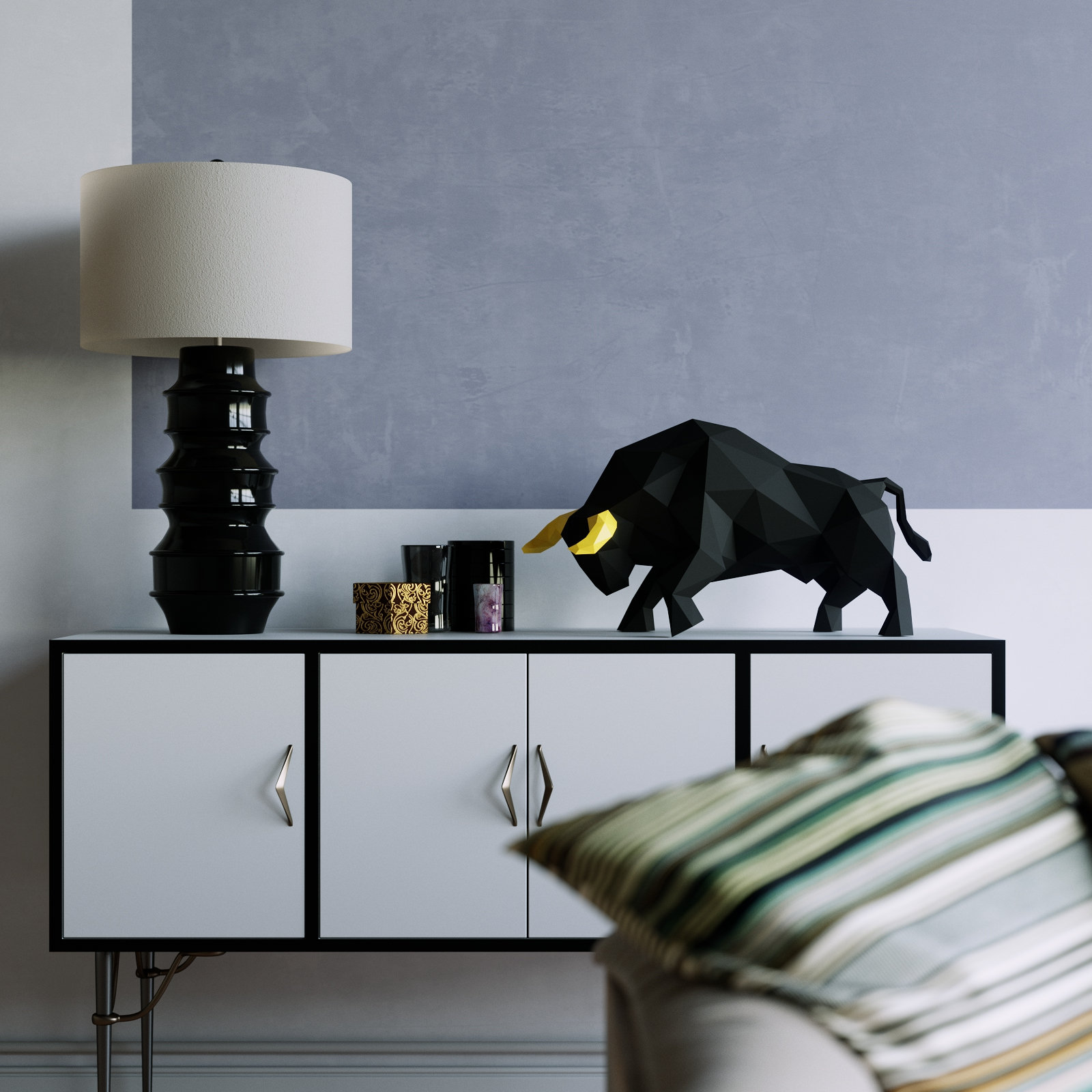 Toro Papercraft PlantillaAbstracto 3D Origami Decoración del - Etsy España