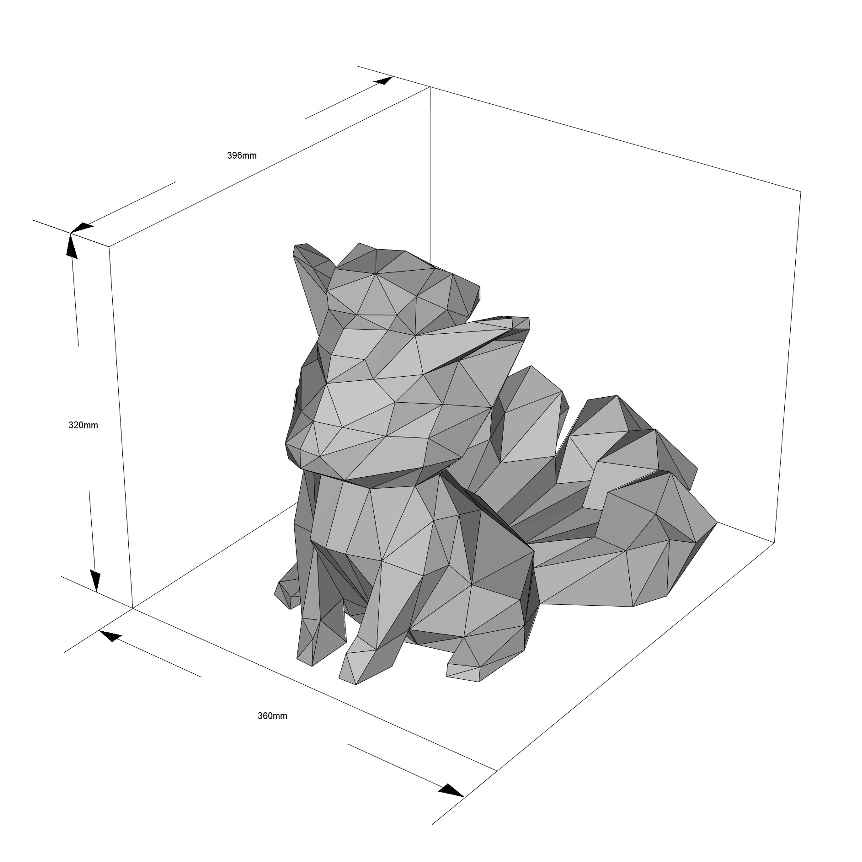 Pokémon Vulpix Papercraft Template Abstract Low Poly 3D - Etsy Australia