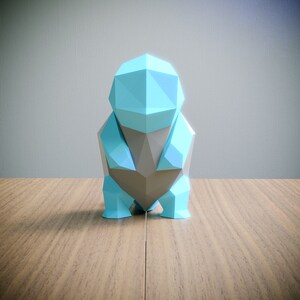 Pokémon Squirtle Papercraft Template, Abstract Low Poly 3D Origami ...