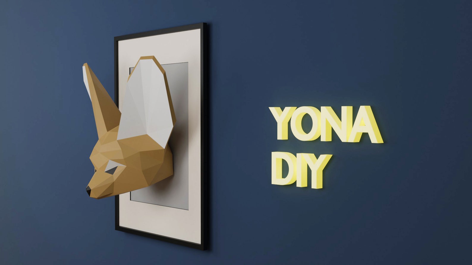 Fennec Fox Papercraft Template Abstract Low Poly 3D Origami - Etsy