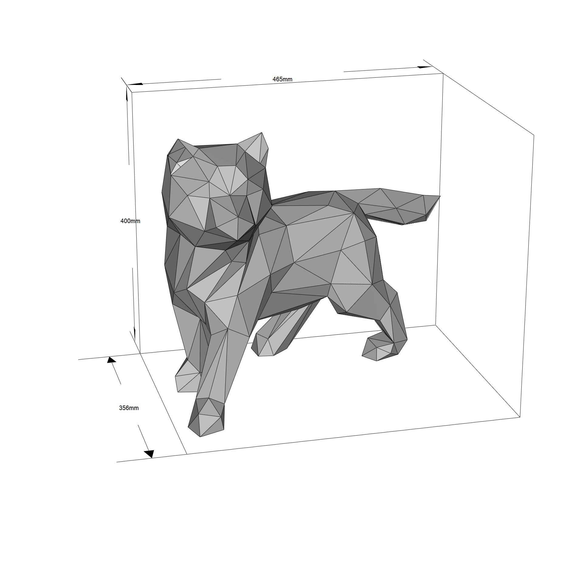 Shiba Inu Papercraft Template Abstract Low Poly 3D Origami - Etsy