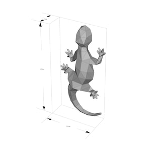 Colorful Lizard Papercraft Template, Abstract Low Poly 3D Origami, Home ...