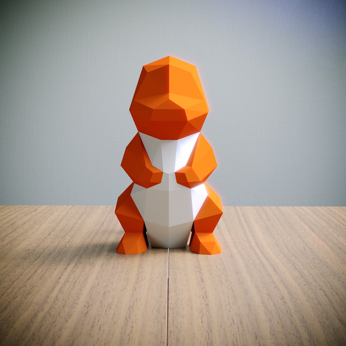 Pokémon Charmander Papercraft Template Abstract Low Poly 3D - Etsy Canada