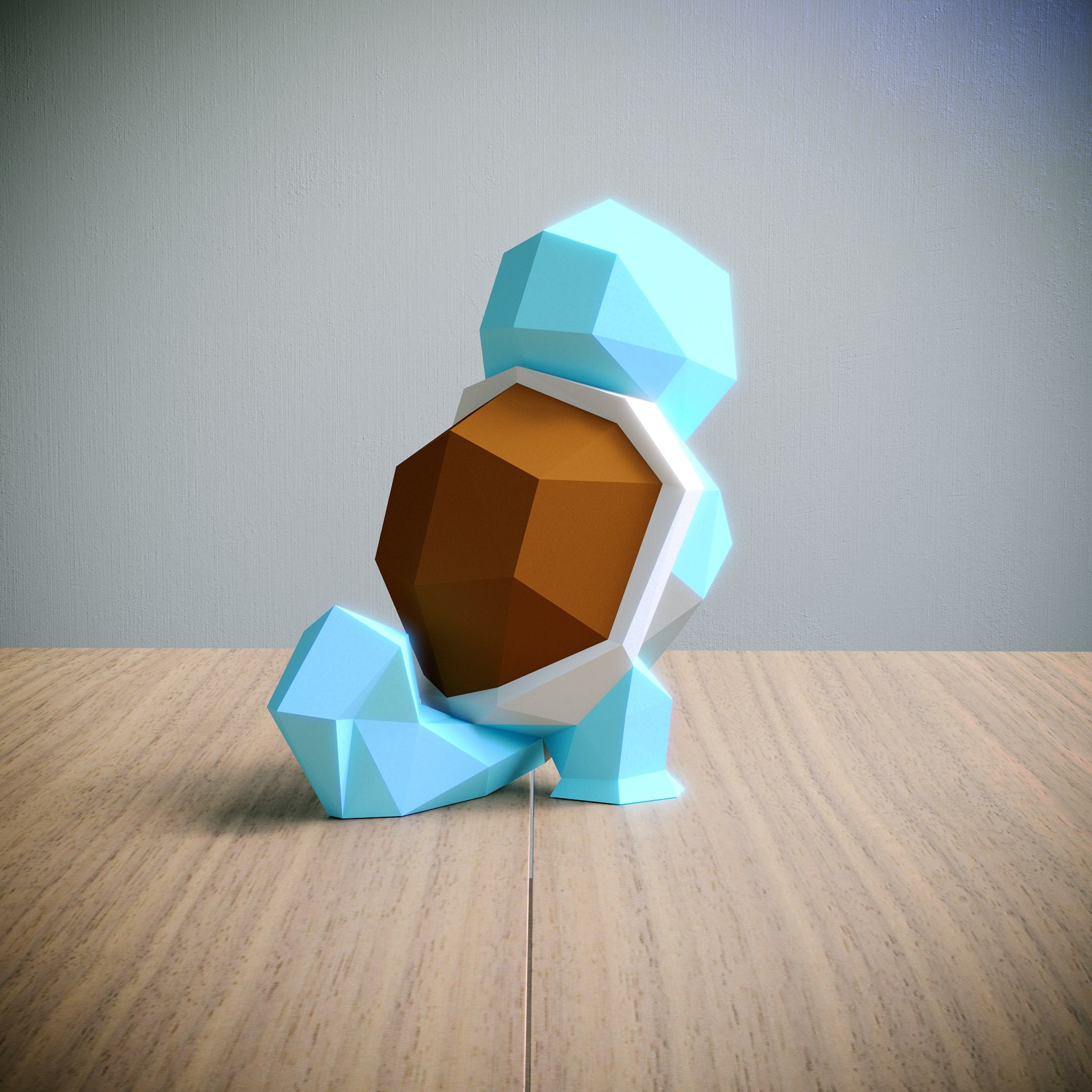 Pokémon Squirtle Papercraft Template Abstract Low Poly 3D - Etsy