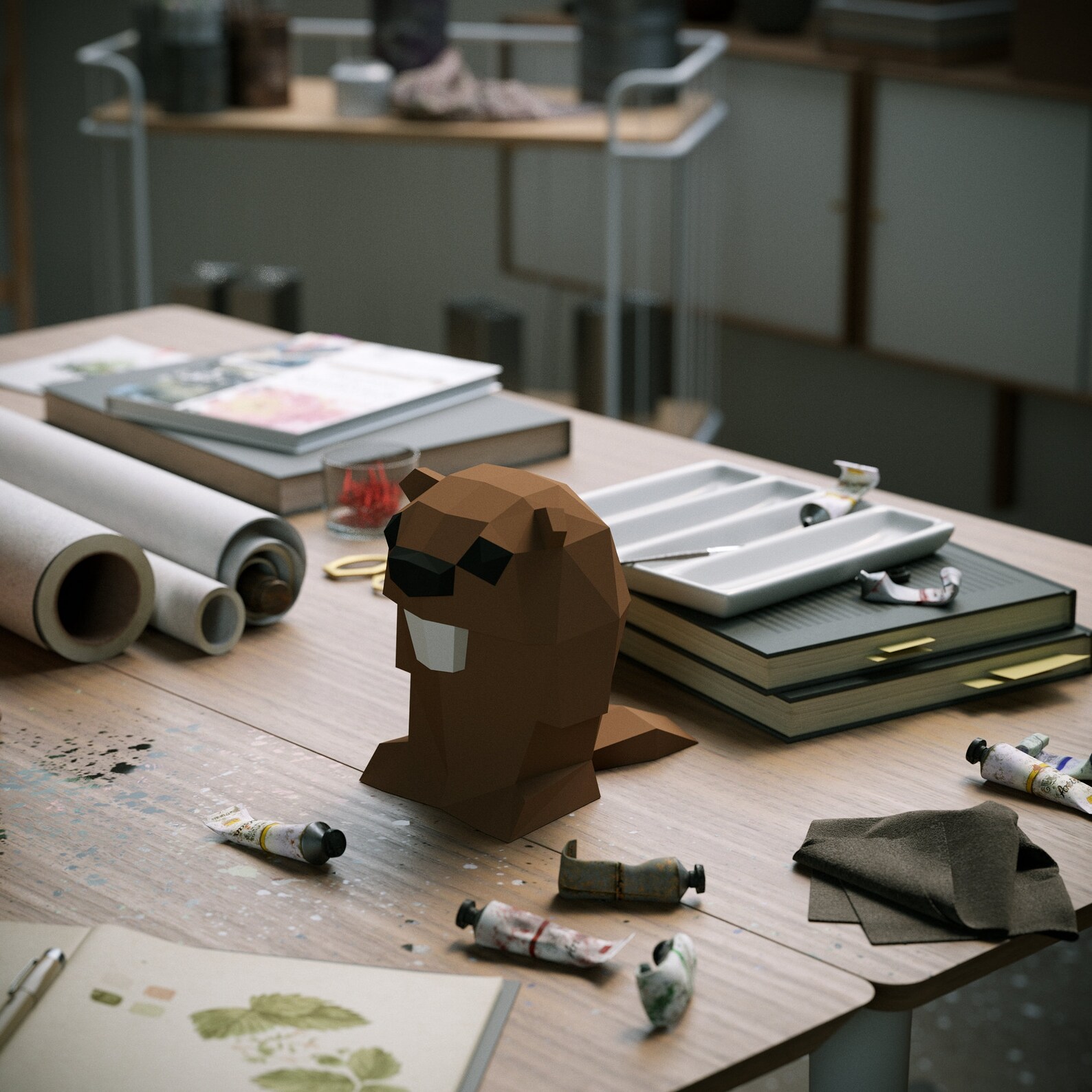 Groundhog Papercraft Template Abstract Low Poly 3D Origami - Etsy